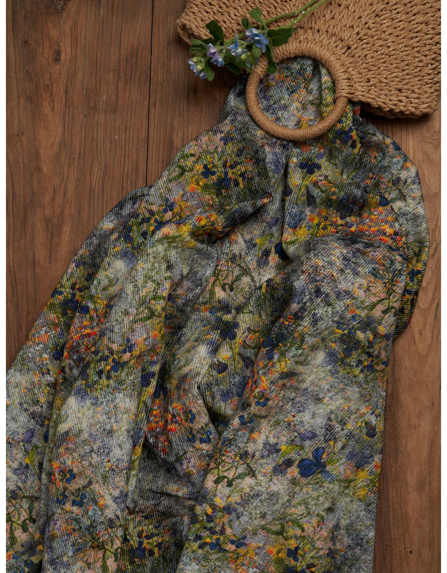 Printed Flower Corduroy Fabric by the Yard - Etsy