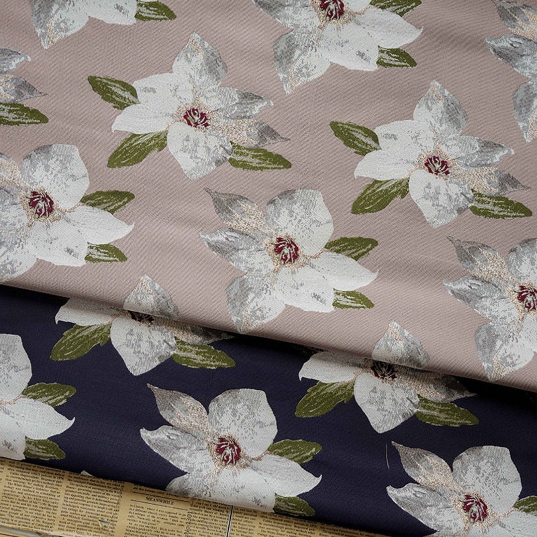 Soft Sheen Flower Jacquard，gold Yarn Fabric by the Yard - Etsy