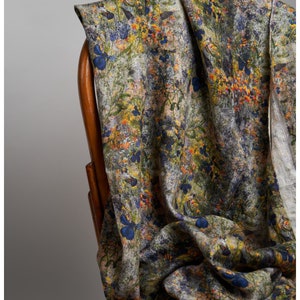 Printed Linen Fabric by the Yard - Etsy