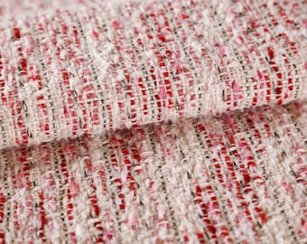 Pink Color Tweed Fabric by the Yard - Etsy