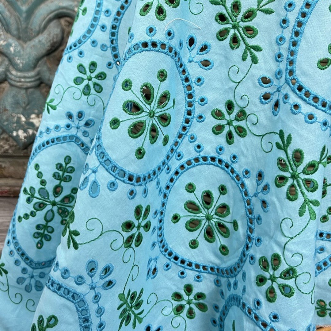 Cotton Eyelet Borders Fabric, Embroidery Cotton Fabric, Hollowed Border ...