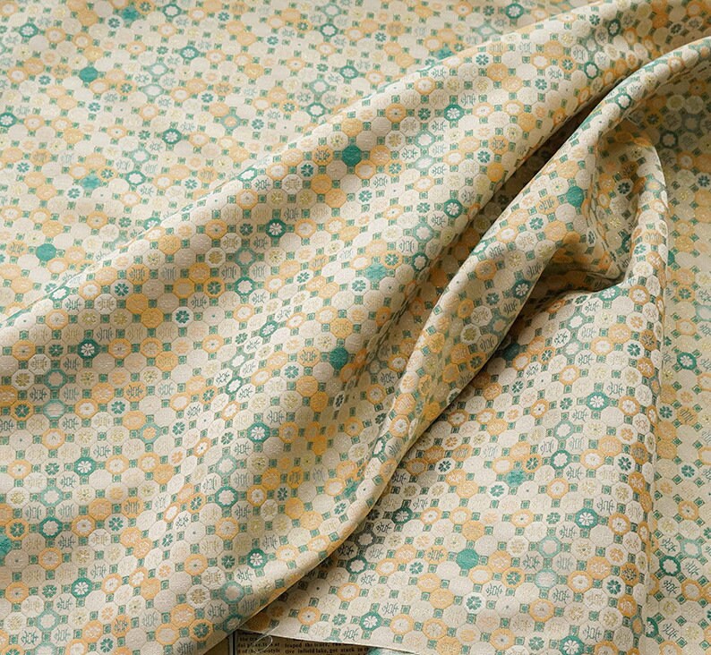 Gold Wire Jacquard Fabric by the Yard - Etsy