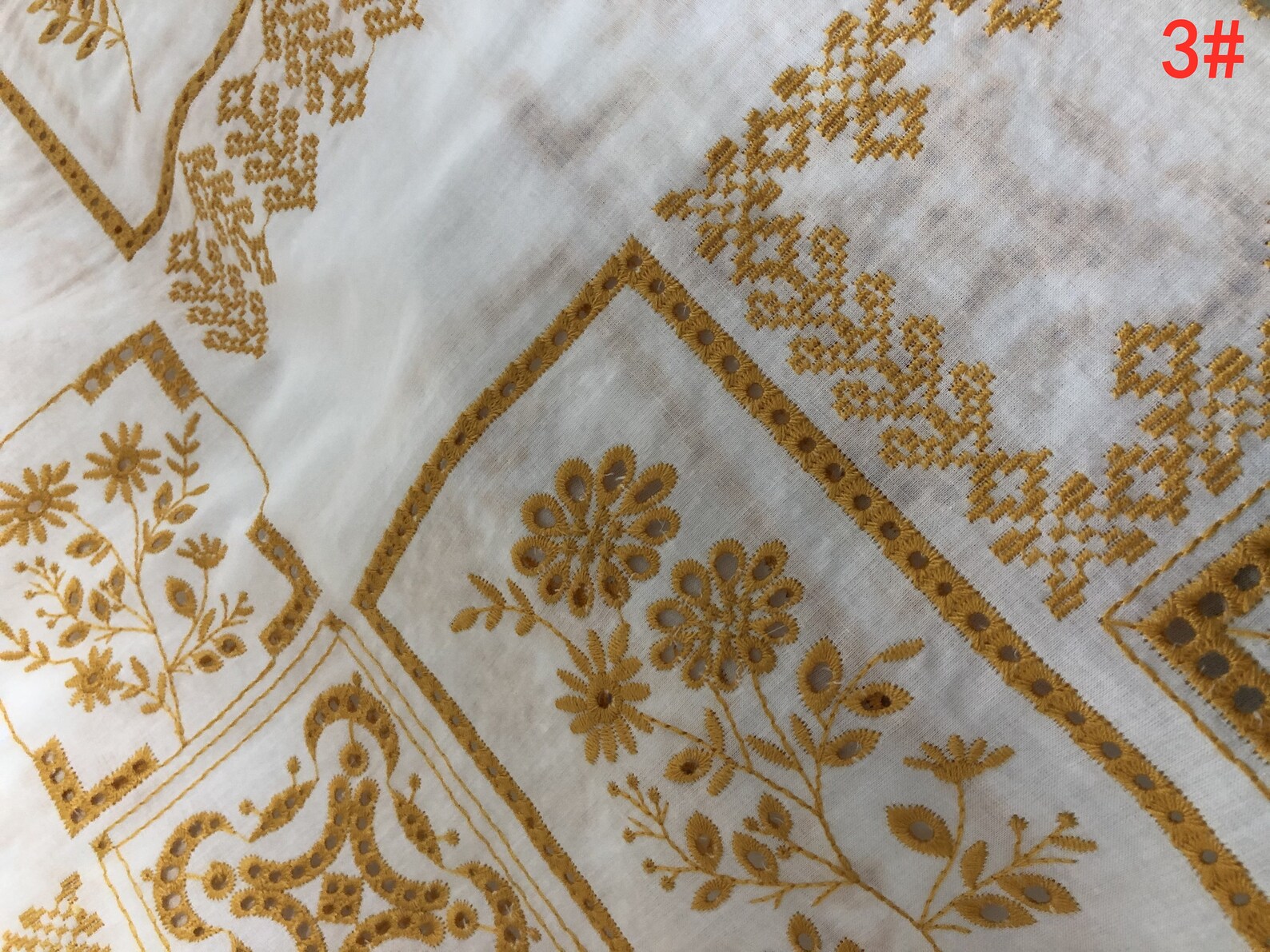 Flower Embroidery Cotton Fabric cotton Embroidered Fabric for - Etsy