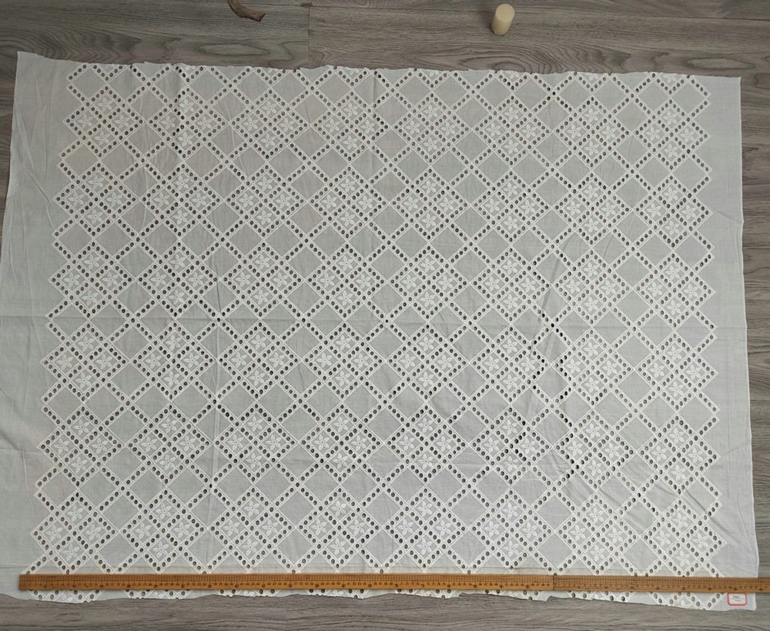 Cotton Eyelet Borders Fabric, Embroidery Cotton Fabric, Hollowed Border Lace Fabric by the Yard ...