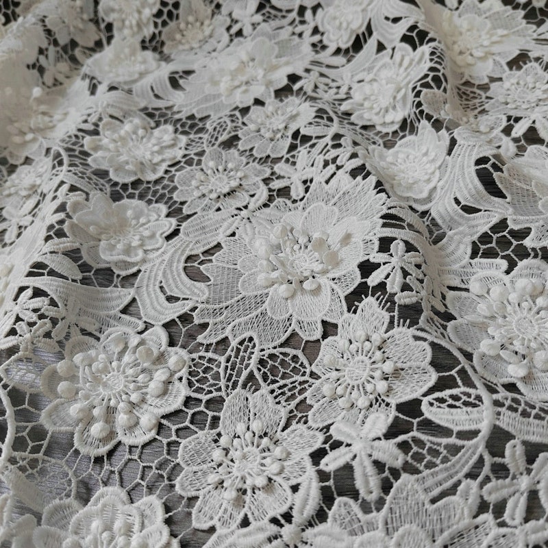 Embroidered Lace Fabric - Etsy