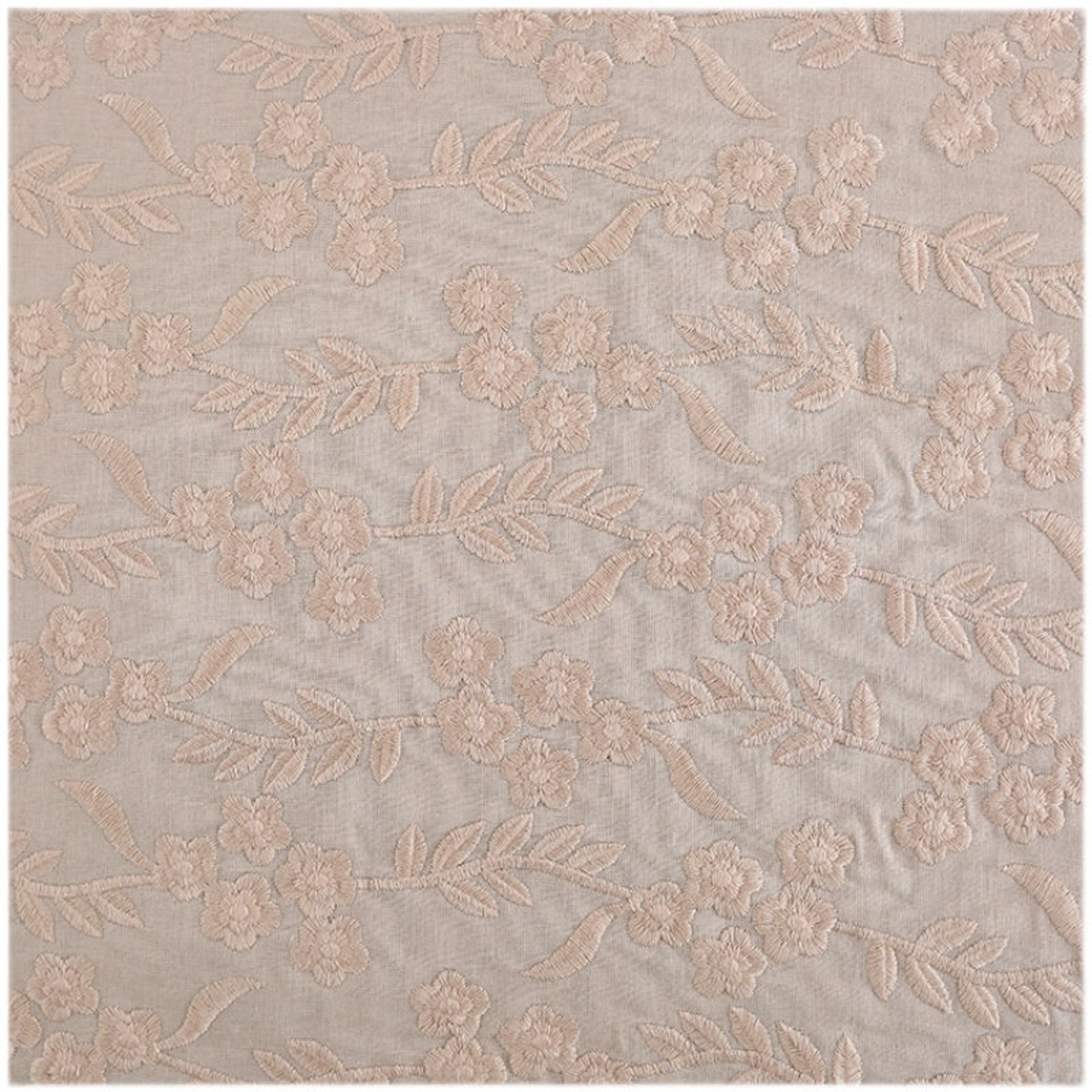 Flower Embroidery Cotton Linen Fabric ,cotton Linen Embroidered Fabric ...