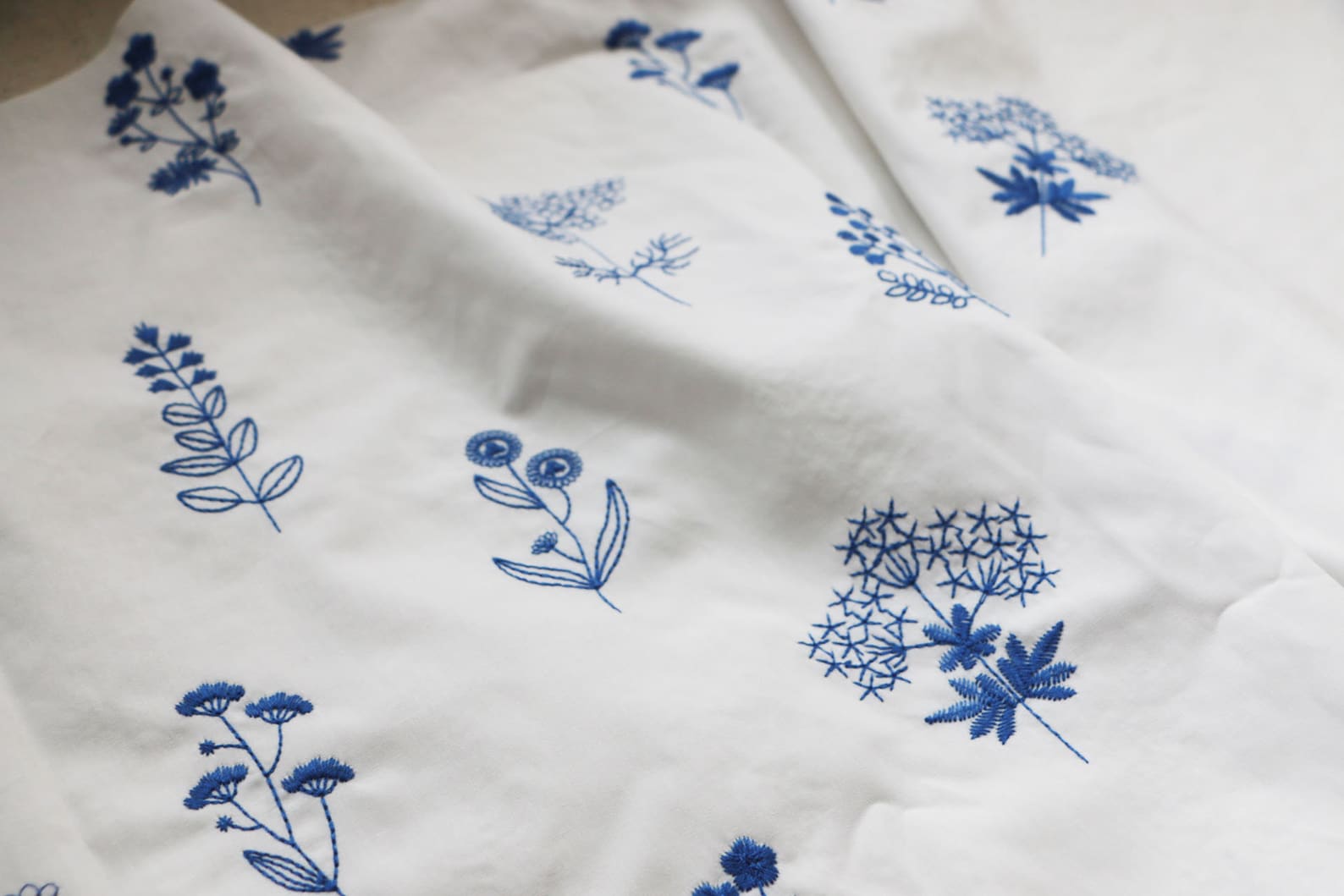 Flower Embroidery Cotton Fabric cotton Embroidered Fabric for | Etsy