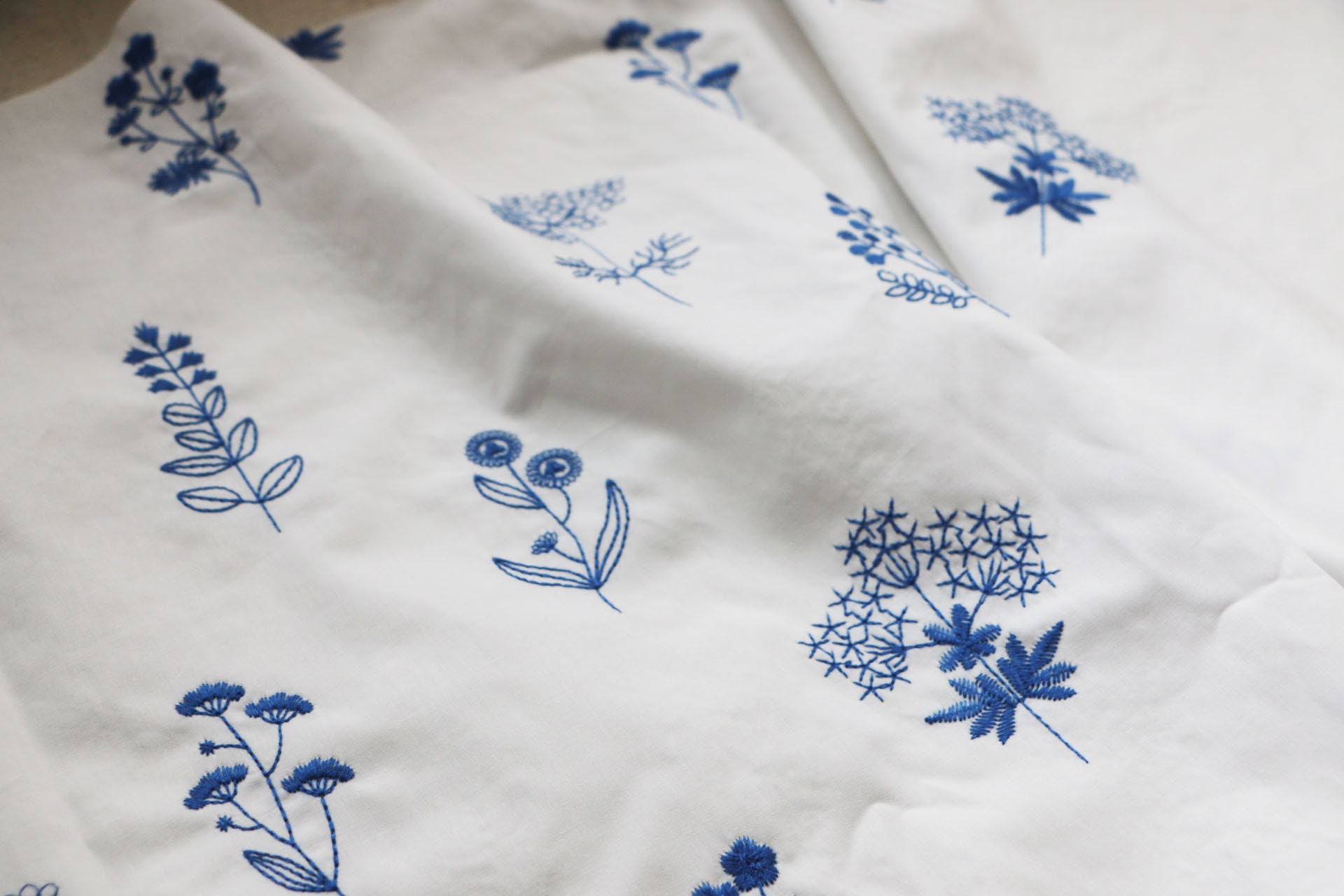 Flower Embroidery Cotton Fabric cotton Embroidered Fabric for | Etsy