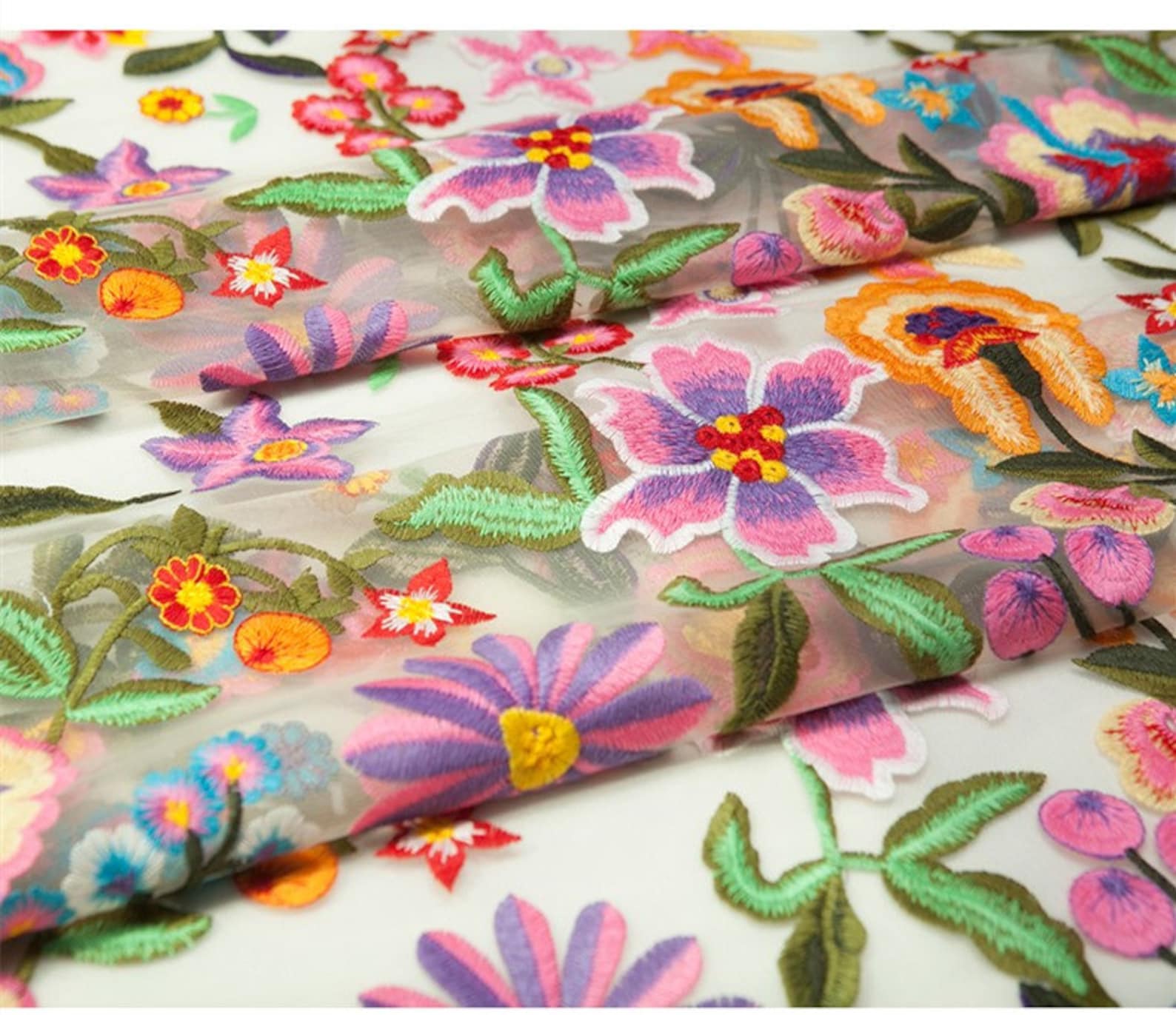 Mixed Color Embroidery Dress Lace Spanish Style Lace - Etsy