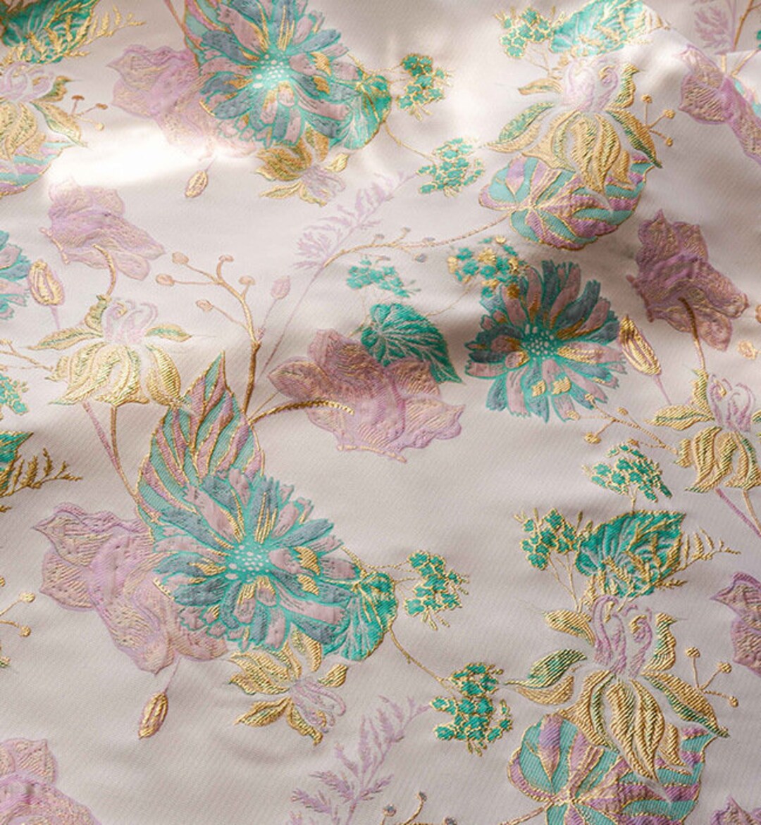 Gold Wire Flower Jacquard Fabric，brocade Fabric by the Yard - Etsy