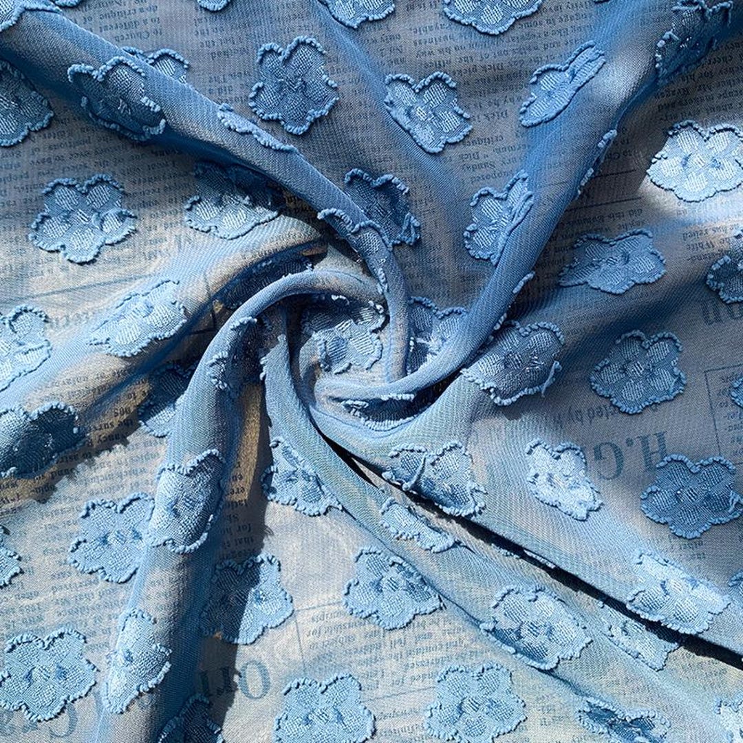 Flower Jacquard Chiffon Fabric by the Yard - Etsy