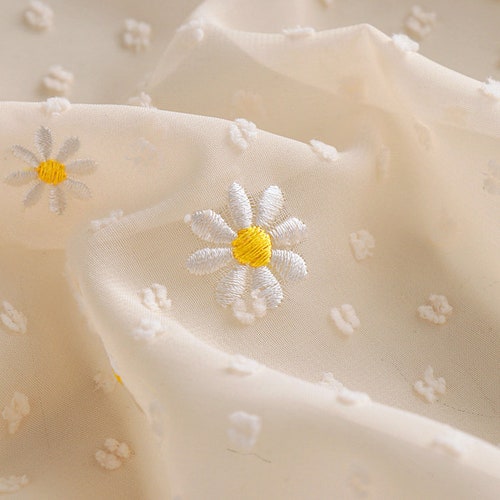 Flower Printed Chiffon Lace Fabric by the Yard - Etsy