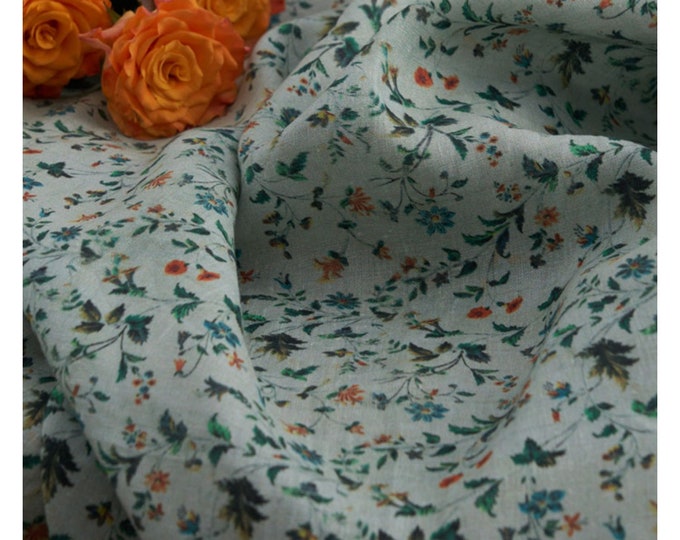 Printed Linen Fabric by the Yard - Etsy