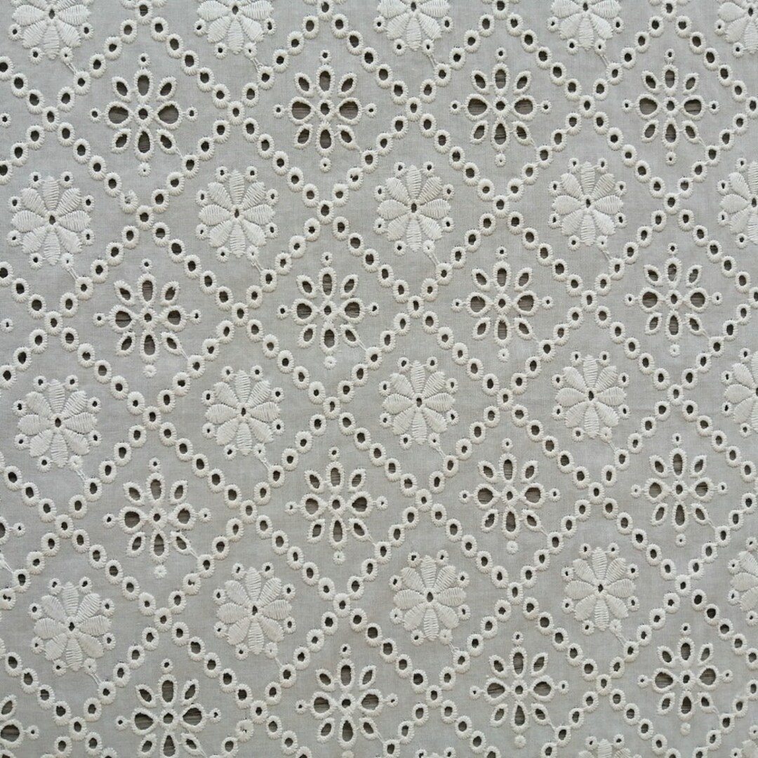 Cotton Eyelet Borders Fabric, Embroidery Cotton Fabric, Hollowed Border Lace Fabric by the Yard ...