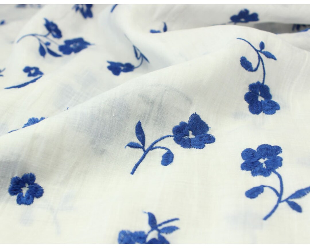Ramie Flower Embroidery Fabric by the Yard - Etsy