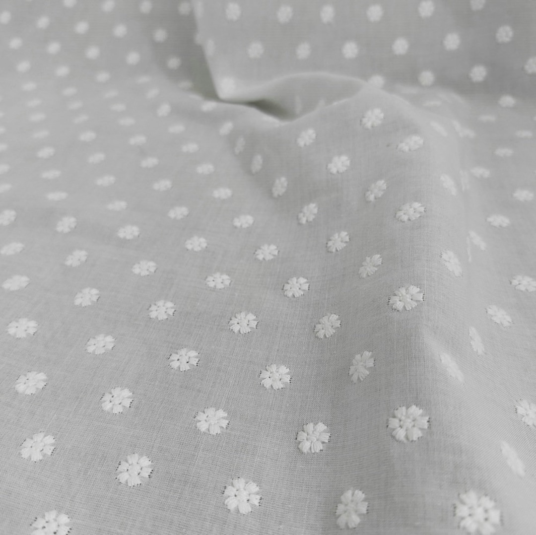 Flower Embroidery Cotton Fabric cotton Embroidered Fabric for - Etsy