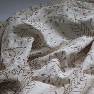 Flower Embroidery Cotton Linen Fabric ,cotton Linen Embroidered Fabric ...