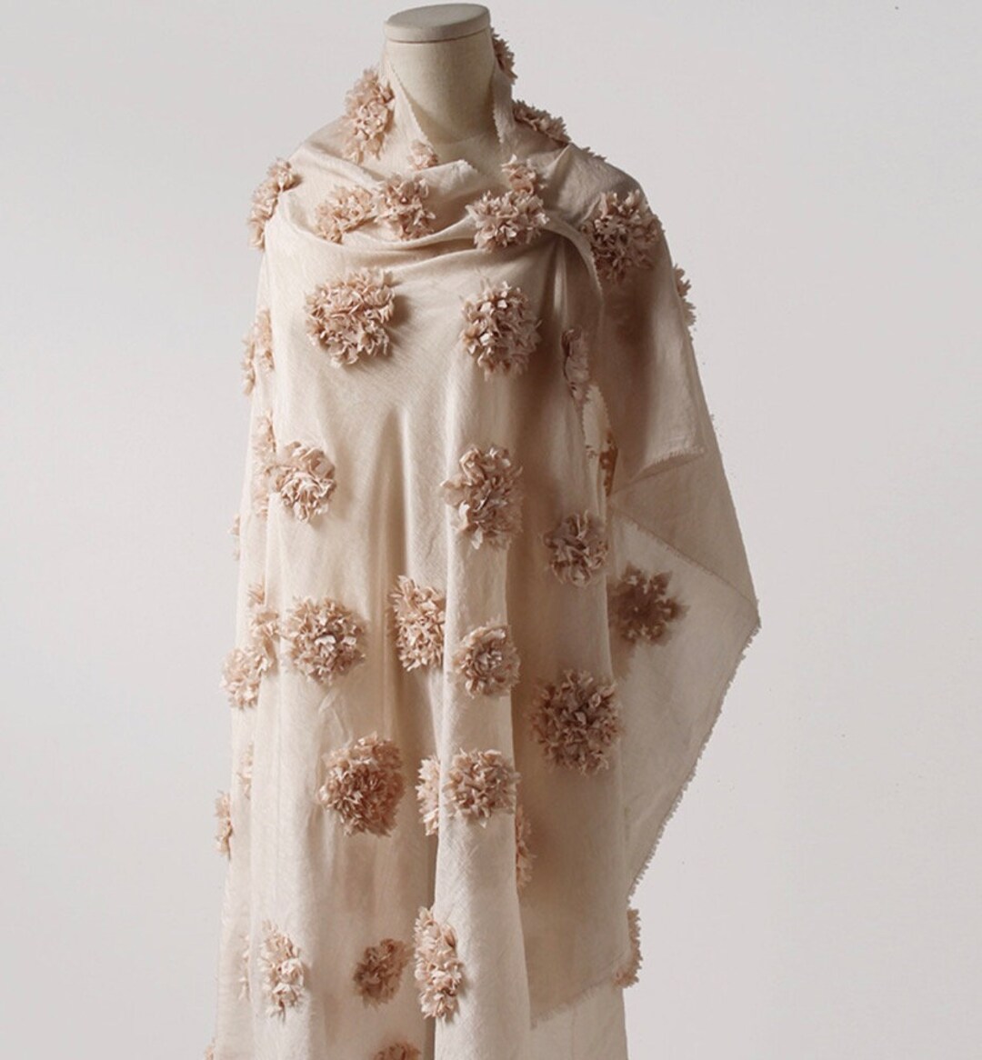 3D Flower Embroidery Chiffon Fabric by the Yard - Etsy