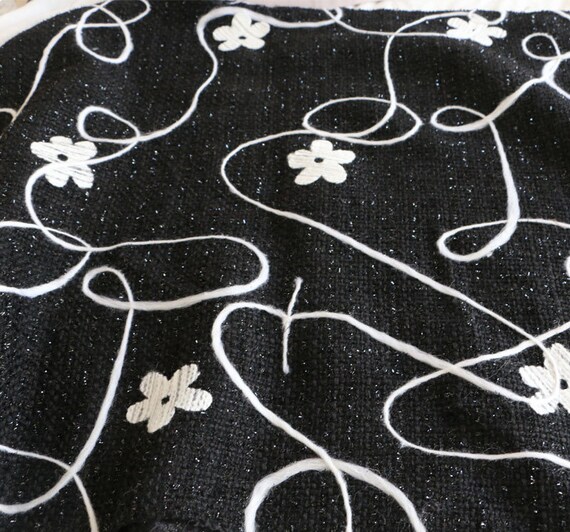 Embroidery Tweed Fabric By the yard | Etsy