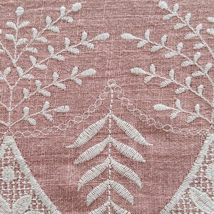Flower Embroidery Cotton Linen Fabric ,cotton Linen Embroidered Fabric ...