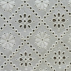 Cotton Eyelet Borders Fabric, Embroidery Cotton Fabric, Hollowed Border Lace Fabric by the Yard ...