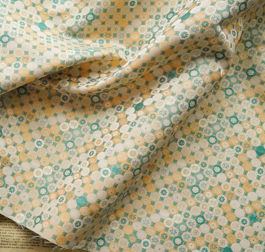 Gold Wire Jacquard Fabric by the Yard - Etsy