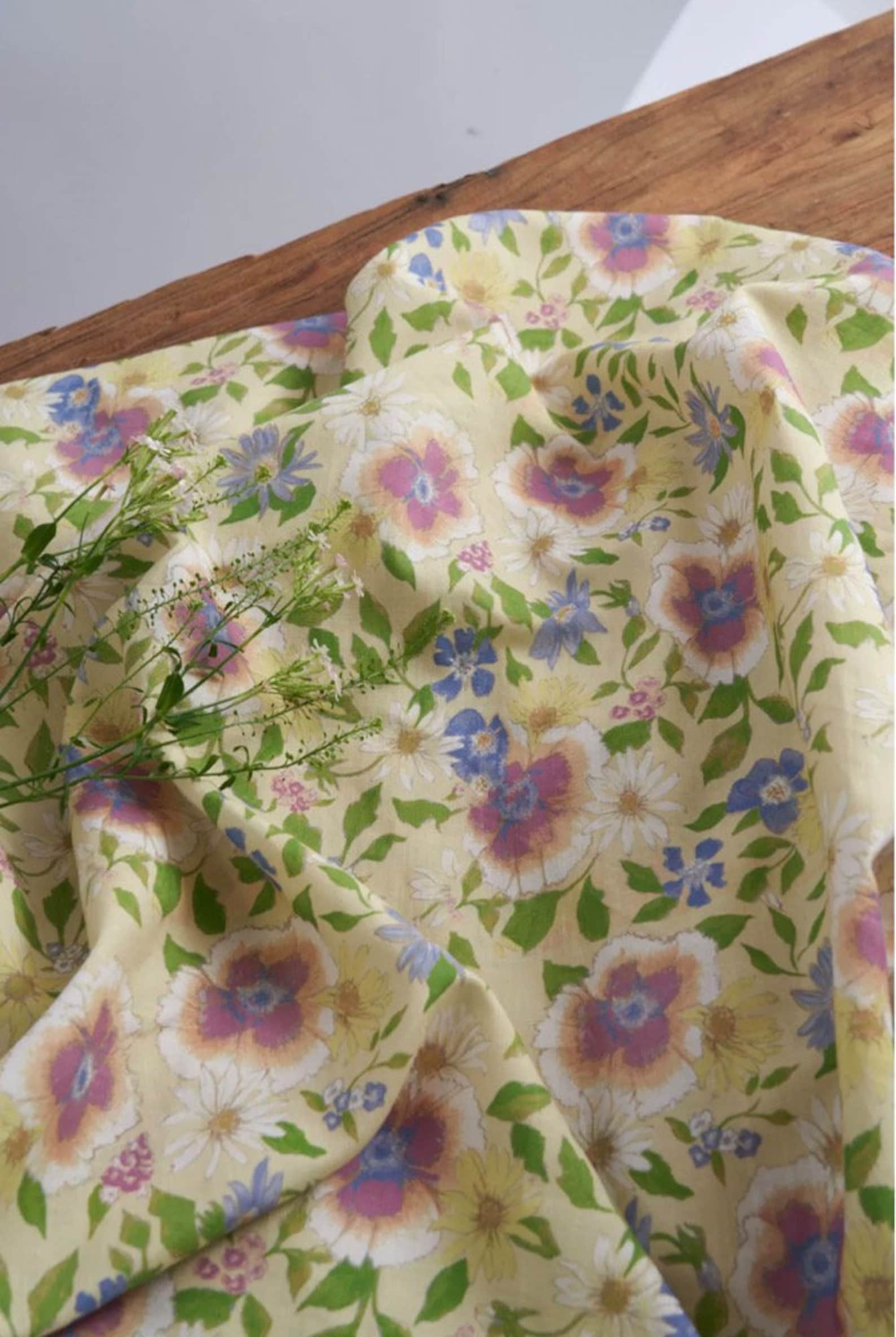 Printed Ramie Fabric by the Yard - Etsy