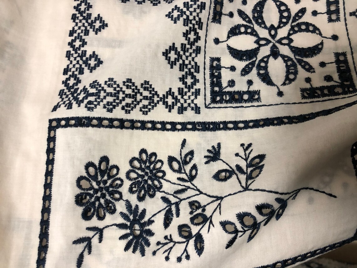 Flower Embroidery Cotton Fabric cotton Embroidered Fabric for - Etsy