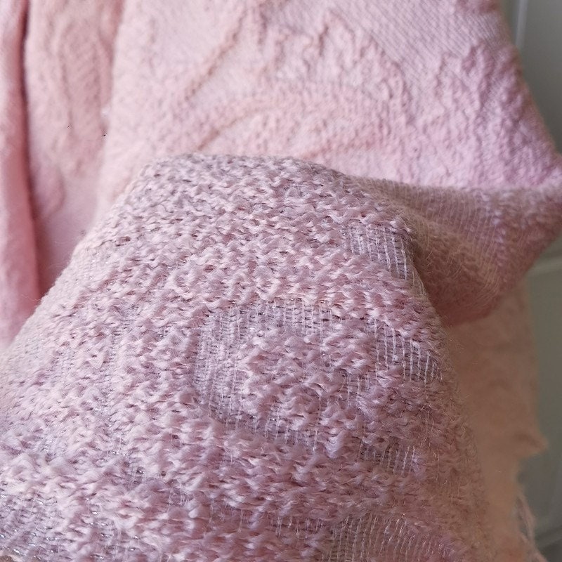 Pink Color Tweed Fabric by the Yard - Etsy