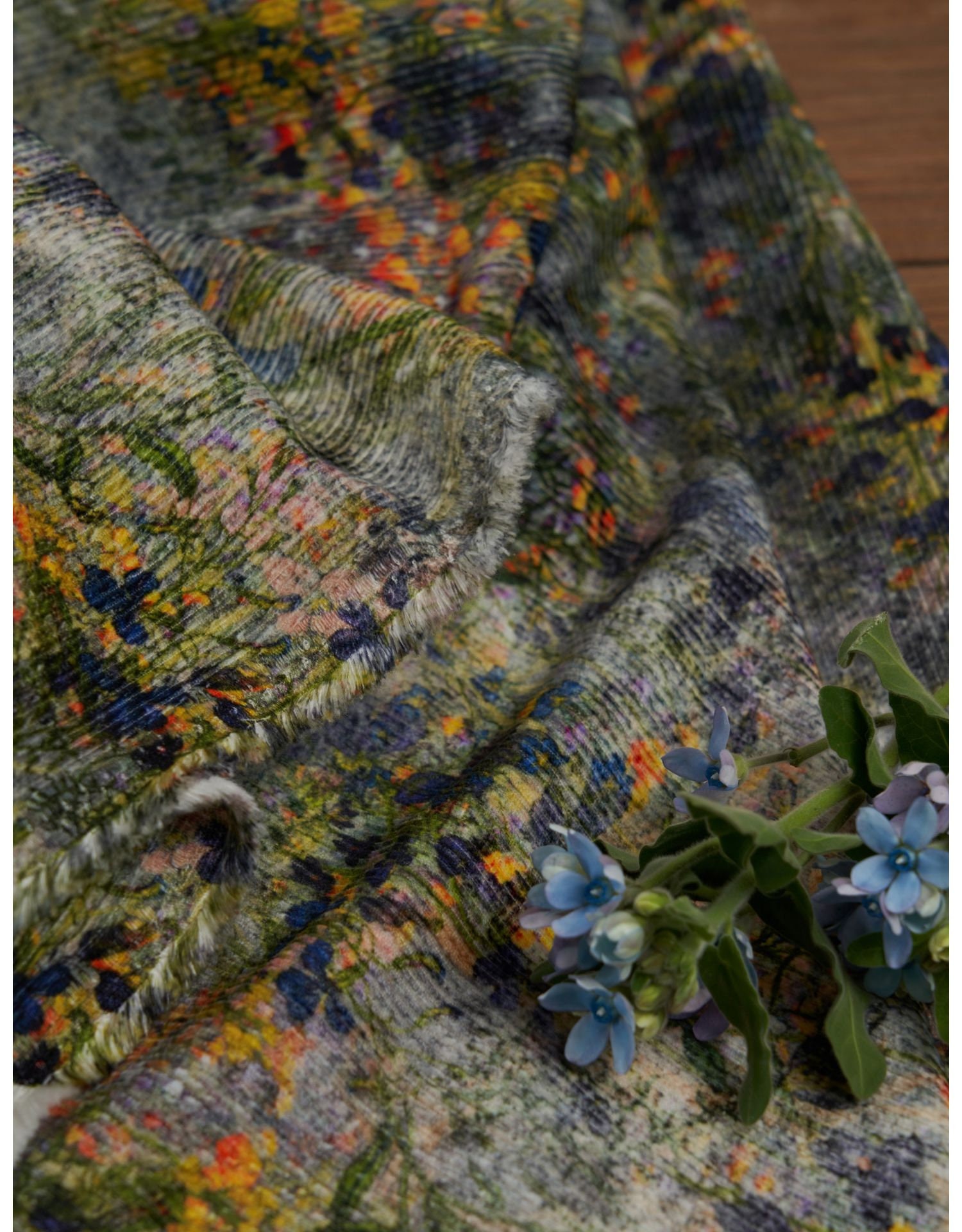 Printed Flower Corduroy Fabric by the Yard - Etsy