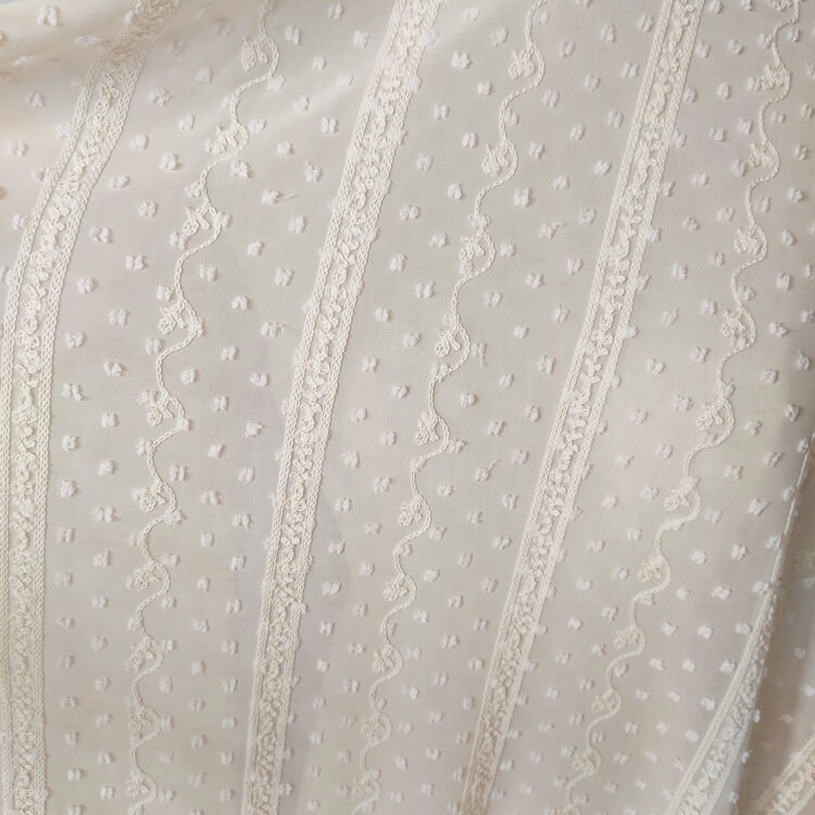 Dot Jacquard Embroidery Chiffon Summer Dress Tops Fabric by - Etsy