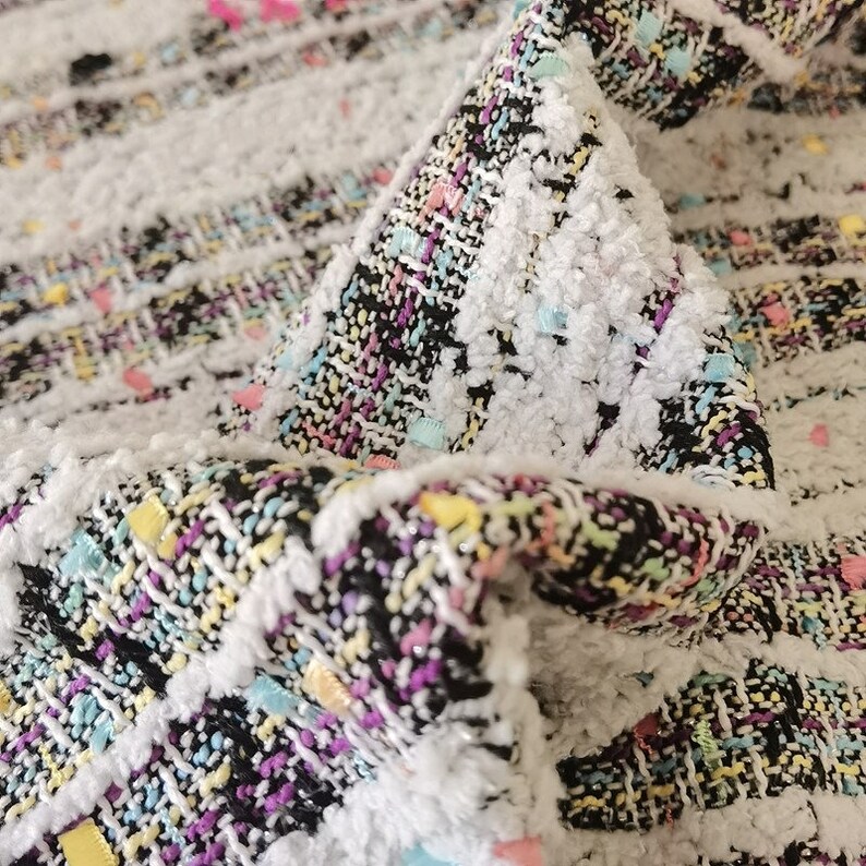 Mixed Color Tweed Fabric by the Yard - Etsy