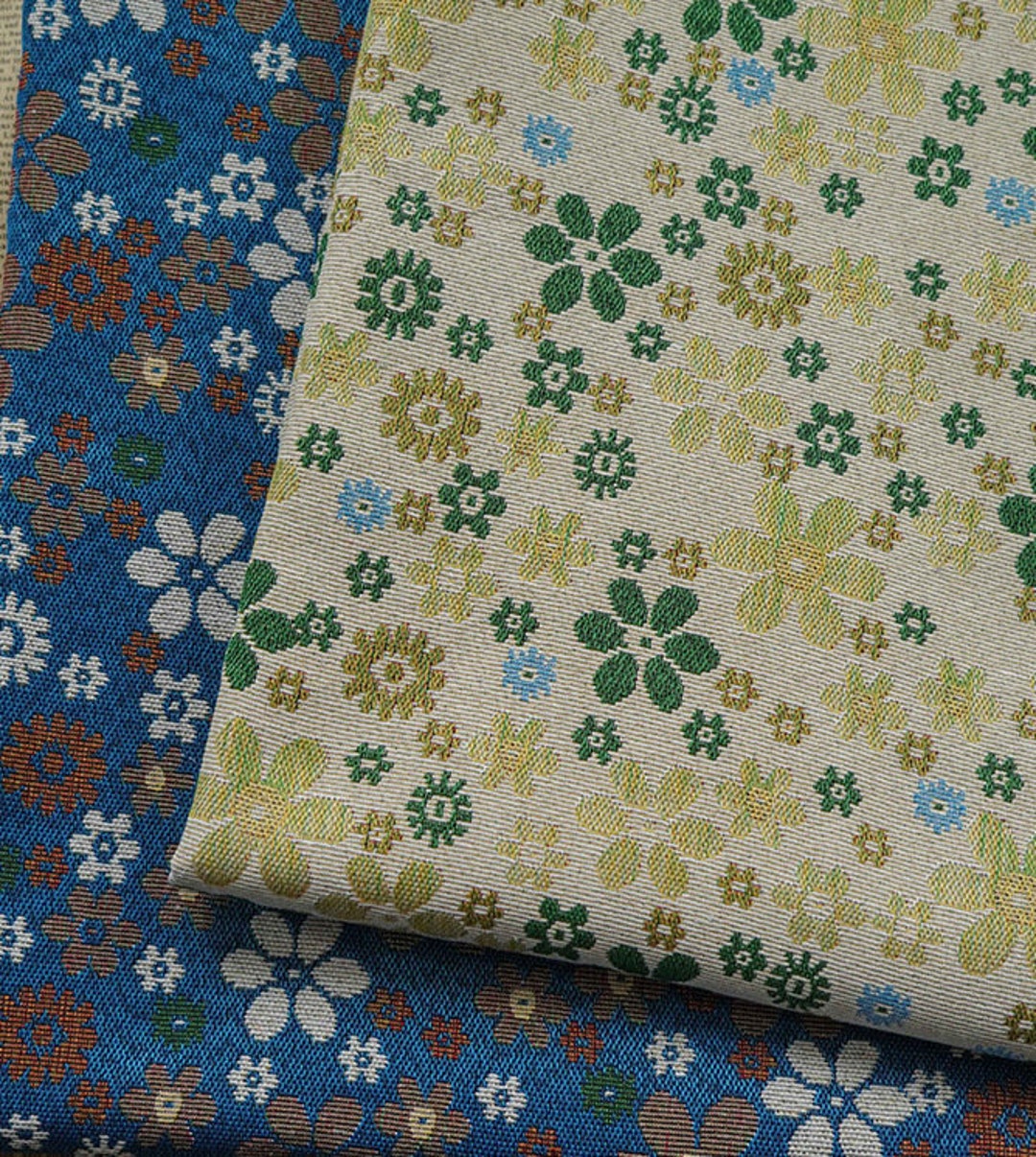 Soft Sheen Flower Jacquard Fabric By The Yard Etsy