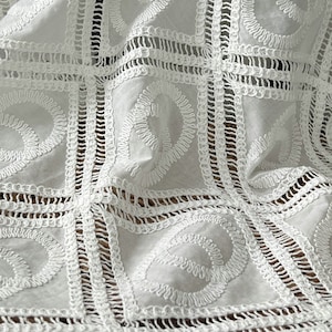 Cotton Eyelet Borders Fabric, Embroidery Cotton Fabric, Hollowed Border ...
