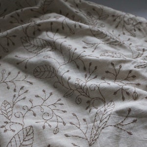 Flower Embroidery Cotton Linen Fabric ,cotton Linen Embroidered Fabric ...