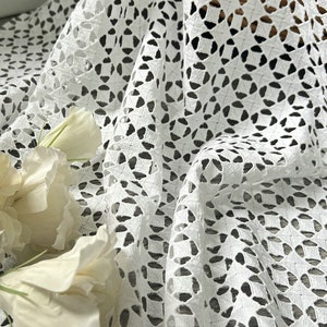 Cotton Eyelet Borders Fabric, Embroidery Cotton Fabric, Hollowed Border ...