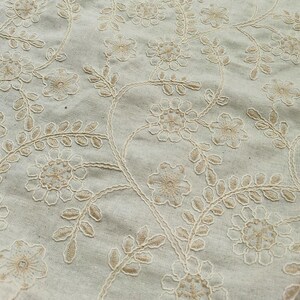 Flower Embroidery Cotton Linen Fabric ,cotton Linen Embroidered Fabric ...