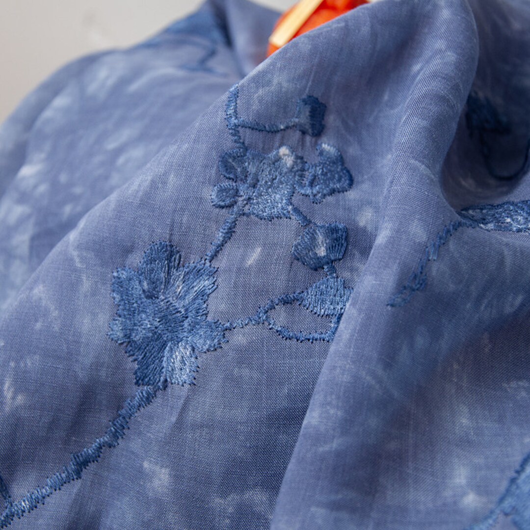 Ramie Flower Embroidery Fabric by the Yard - Etsy