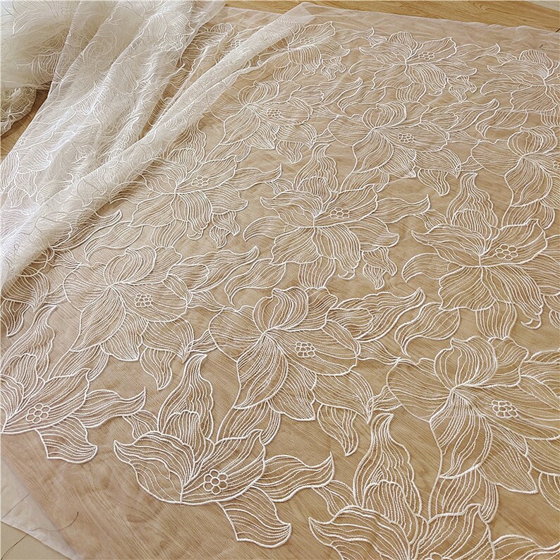 Flower Embroidery Lace Fabric,tulle Bridal Lace Wedding Dress,eyelash ...