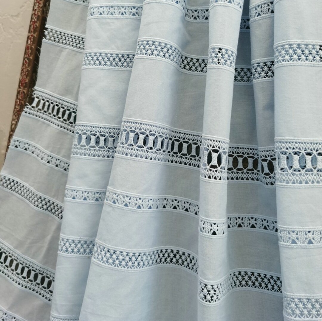 Cotton Eyelet Borders Fabric, Embroidery Cotton Fabric, Hollowed Border ...