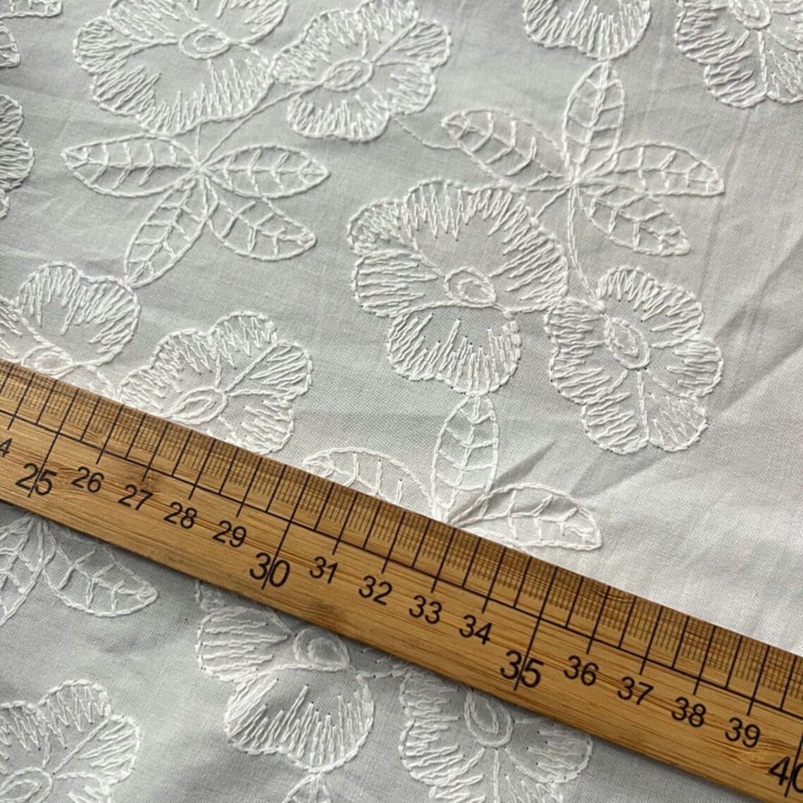 Flower Embroidery Cotton Fabric ,cotton Embroidered Fabric for Dress ...