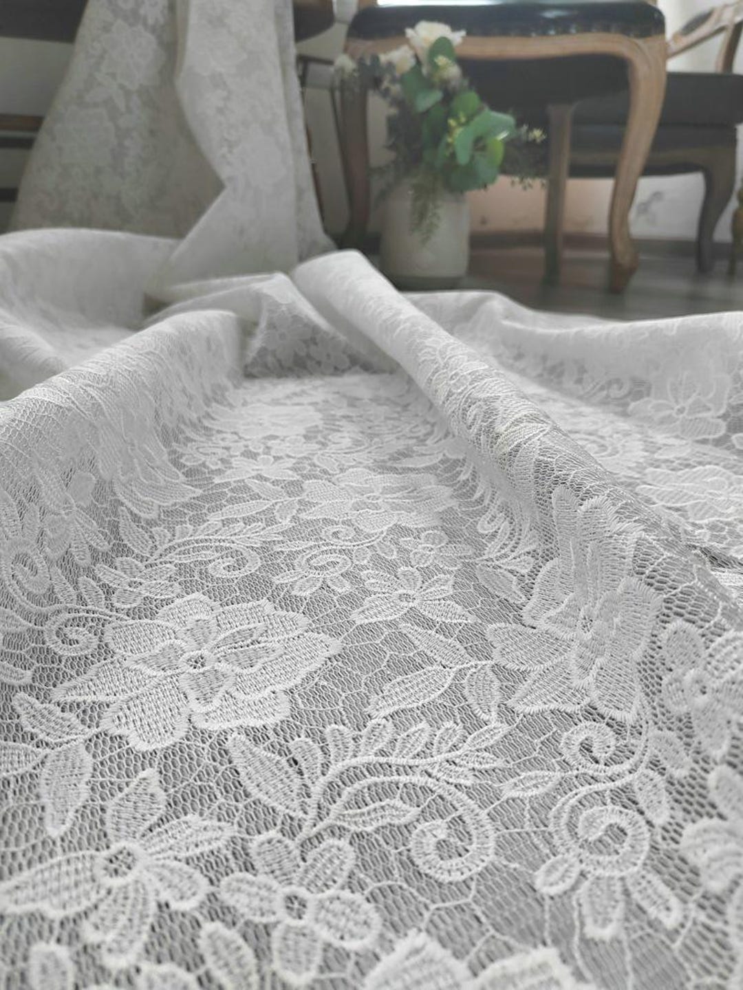 Flower Guipure Embroidered Lace Fabric, Women Dress Lace Embroidery ...