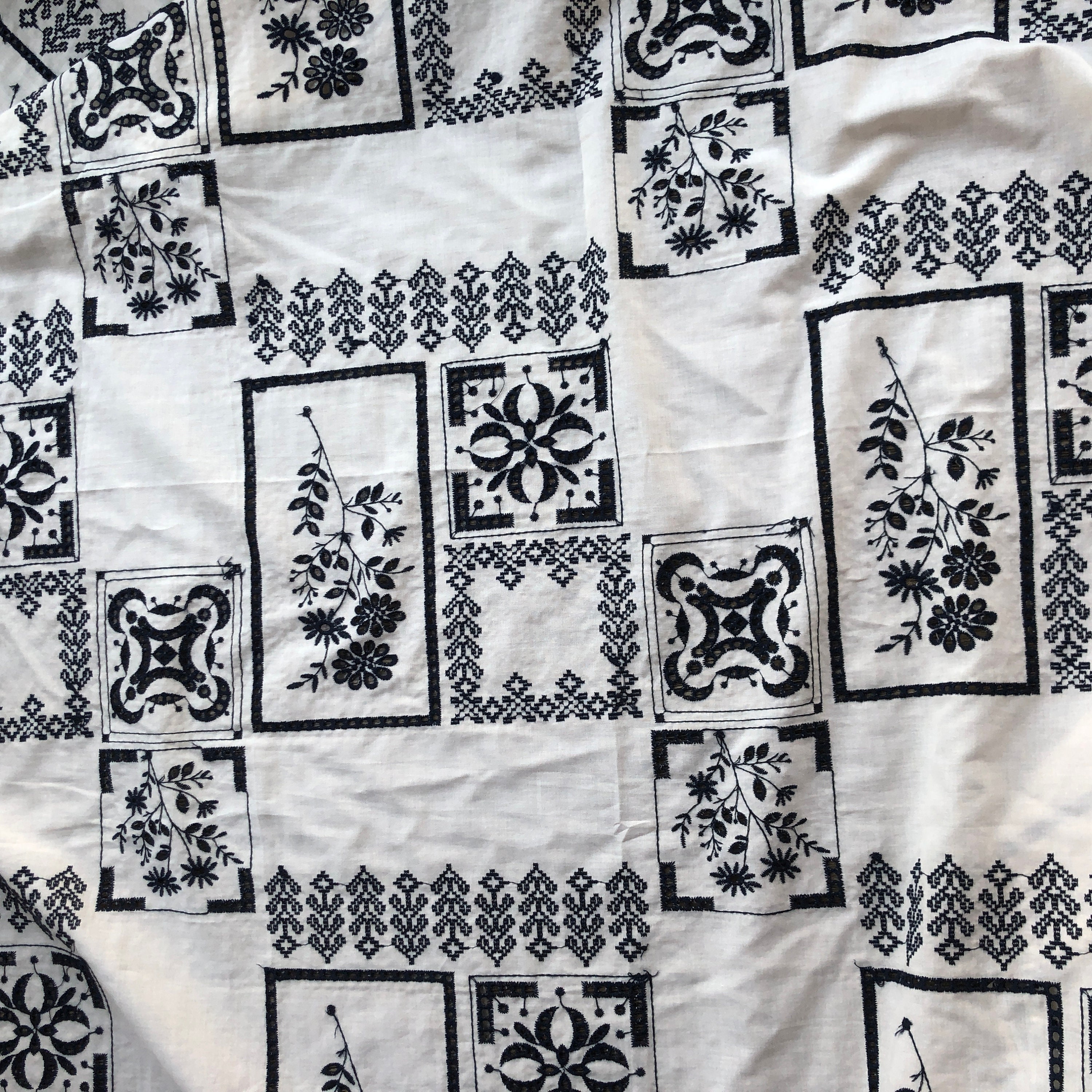 Flower Embroidery Cotton Fabric cotton Embroidered Fabric for - Etsy