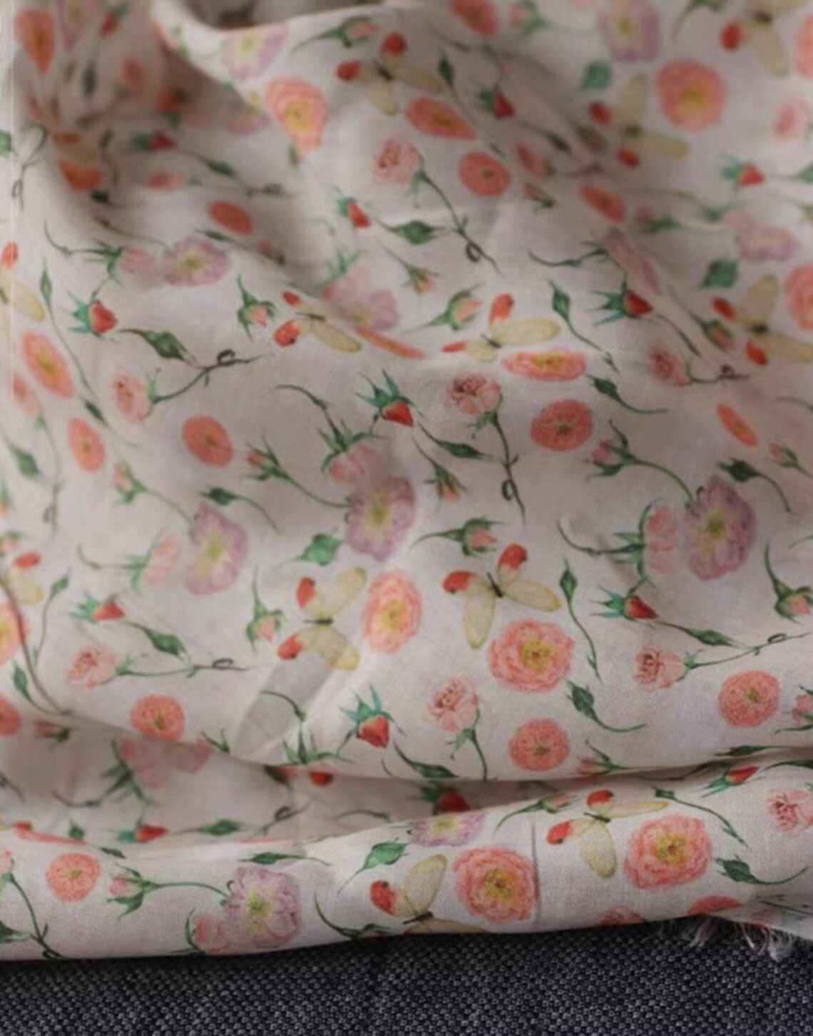 Printed Ramie Fabric by the Yard - Etsy