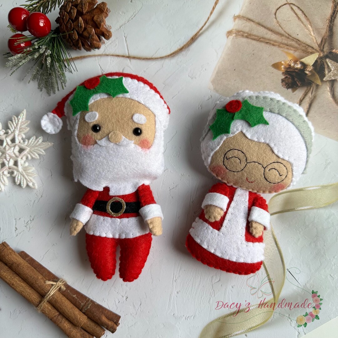 Santa Claus and Mrs Claus / Handmade Santa Claus/ Christmas Tree ...