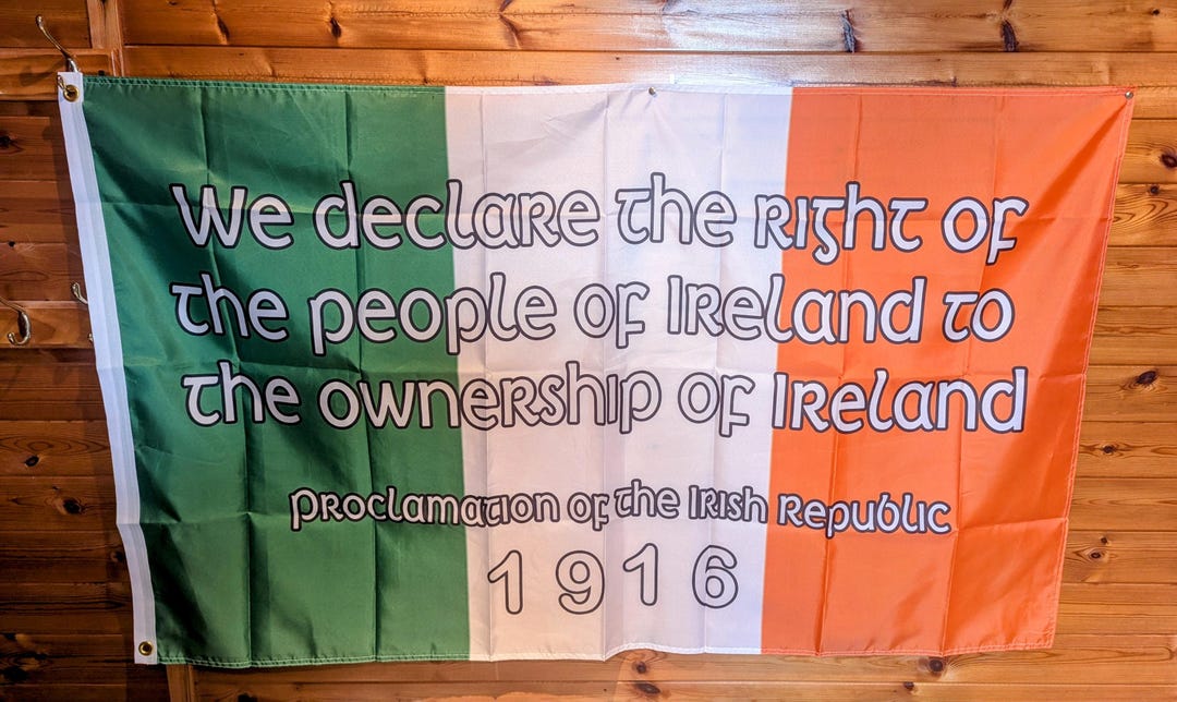Irish Proclamation Flag 1916 - Irish Republic Patrick Pearse 5ft X 3ft ...
