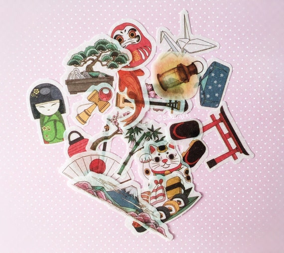 Japan Tradition Washi Sticker Pack Japanese Washi Sticker | Etsy