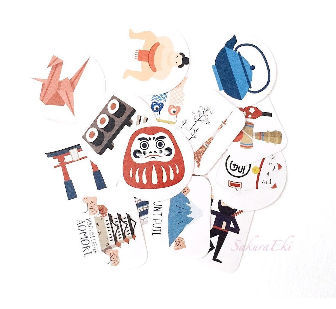 Japanese Tradition Art Sticker Pack, Japanese Traditional Art Stamp ...