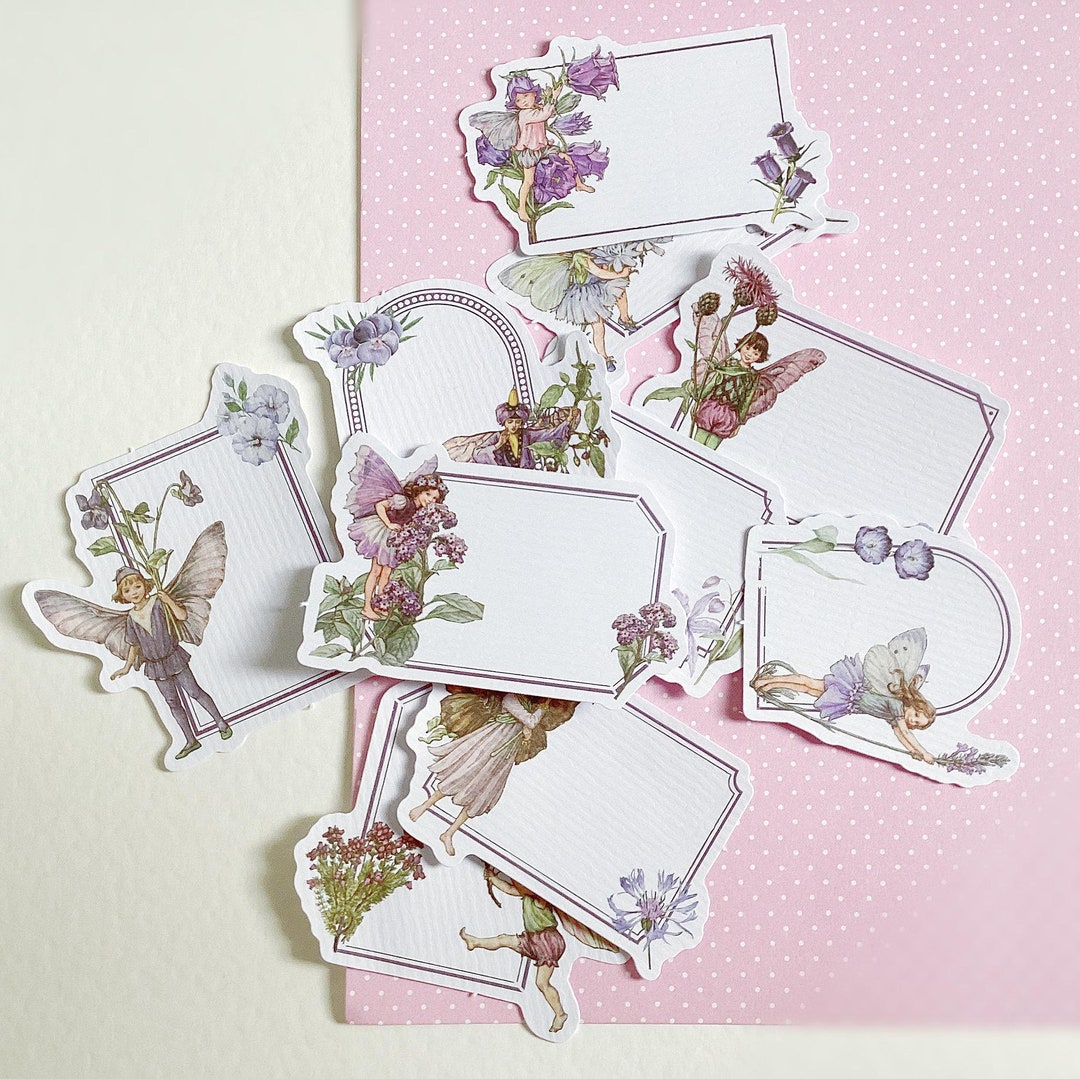 Vintage Label Stickers, 10 Label Stickers, Fairy Stickers, Scrapbook ...
