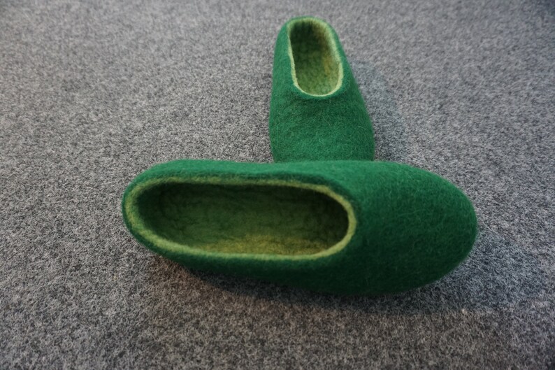 Felted Slippers for Women- Green Slippers-handmade Slippers-wool ...